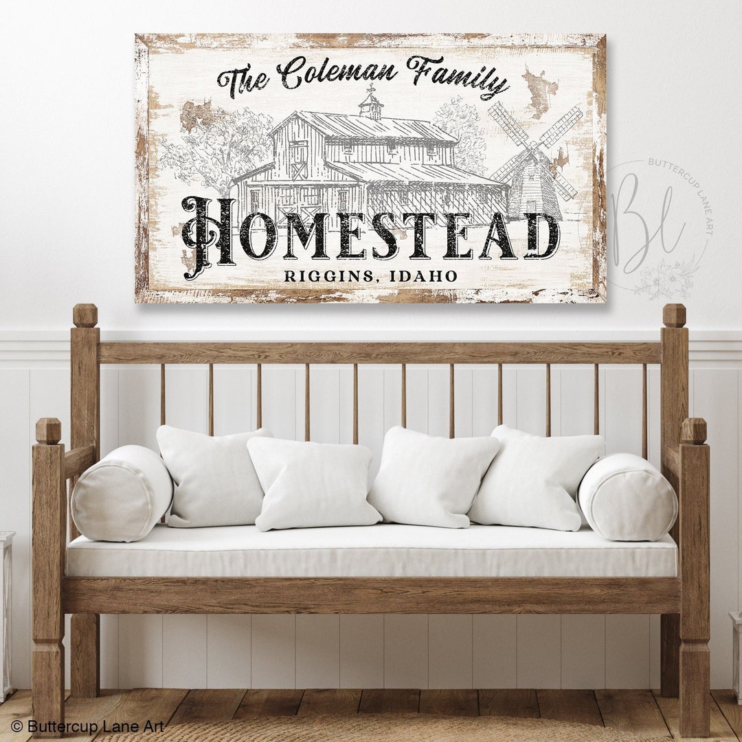 Personalized Homestead Name Sign, Homestead Sign, Homestead Wall Decor ...