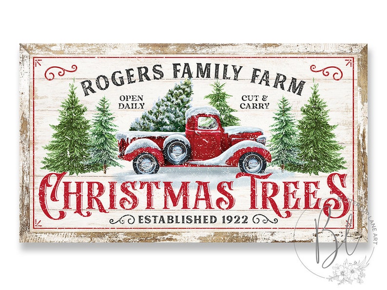 Personalized Christmas Tree Farm Sign Large Christmas Wall - Etsy