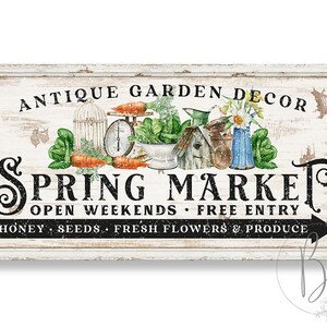 Spring Market Wall Art, Spring Wall Decor, Farmhouse Sign, Farmhouse ...
