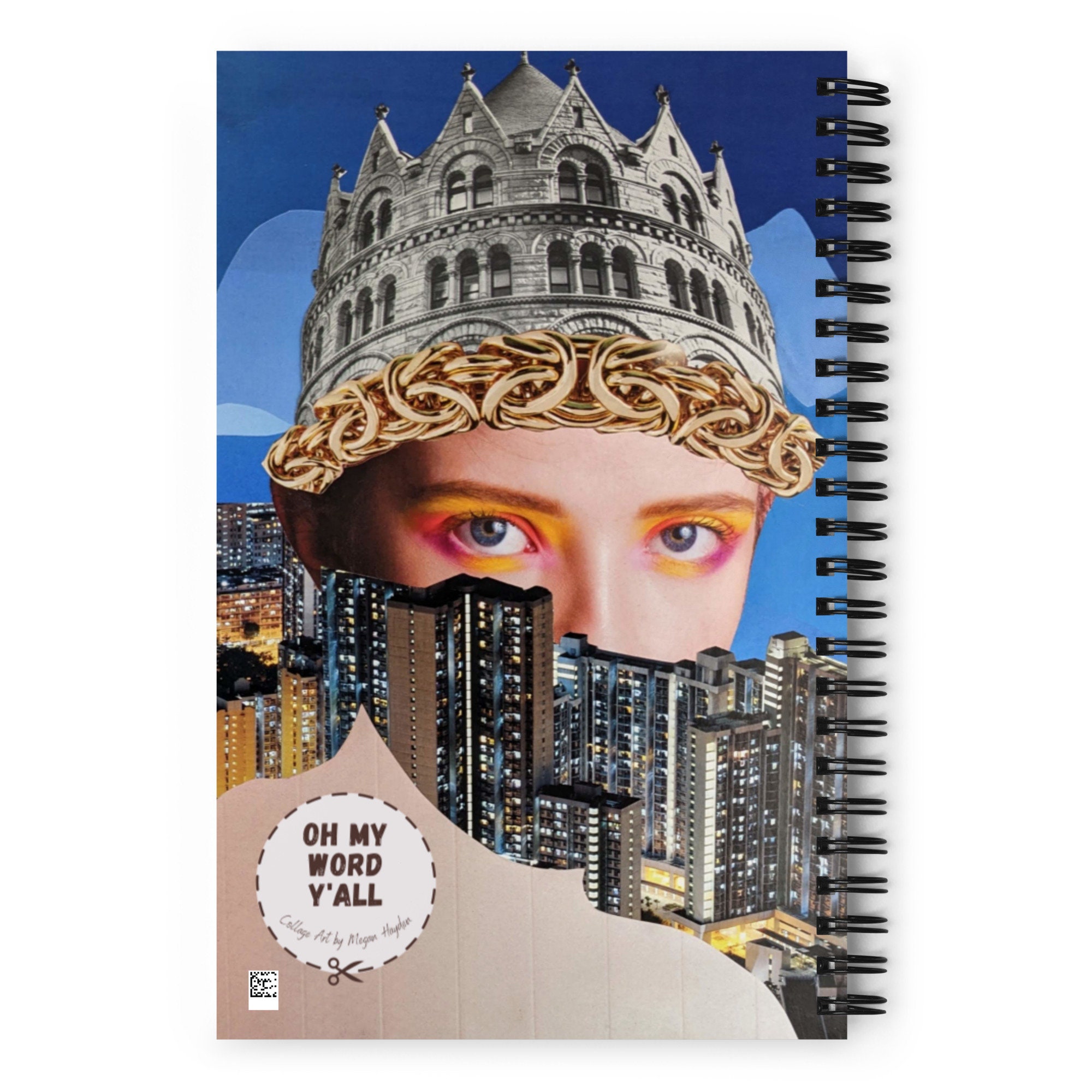 Spiral Notebook - Magazine Collage Art Unique Design - Crown, Portrait ...