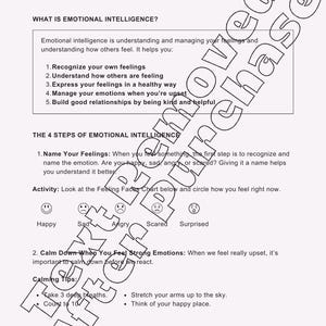 Emotional Intelligence Worksheets - Etsy