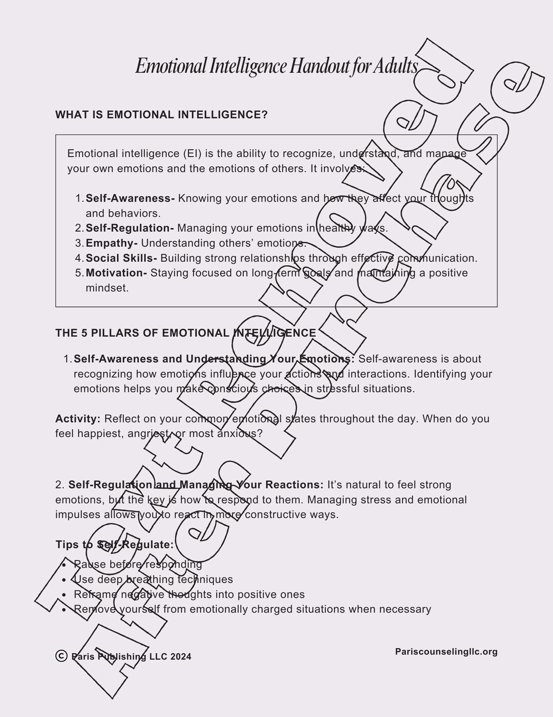 Emotional Intelligence Worksheets - Etsy