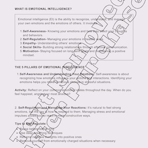Emotional Intelligence Worksheets - Etsy