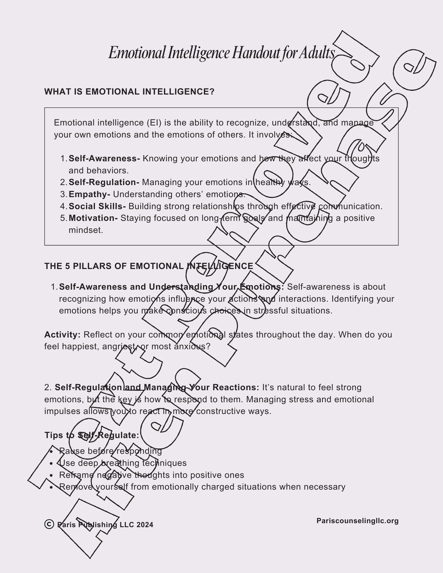 Emotional Intelligence Worksheets - Etsy