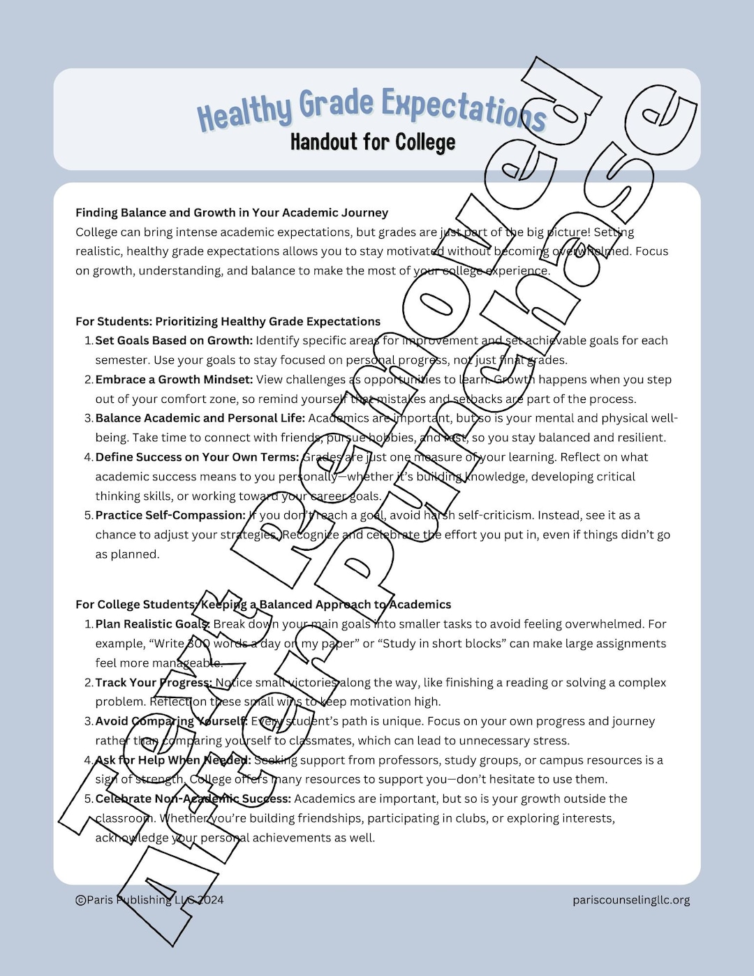 Grade Expectation Handouts Worksheets - Etsy