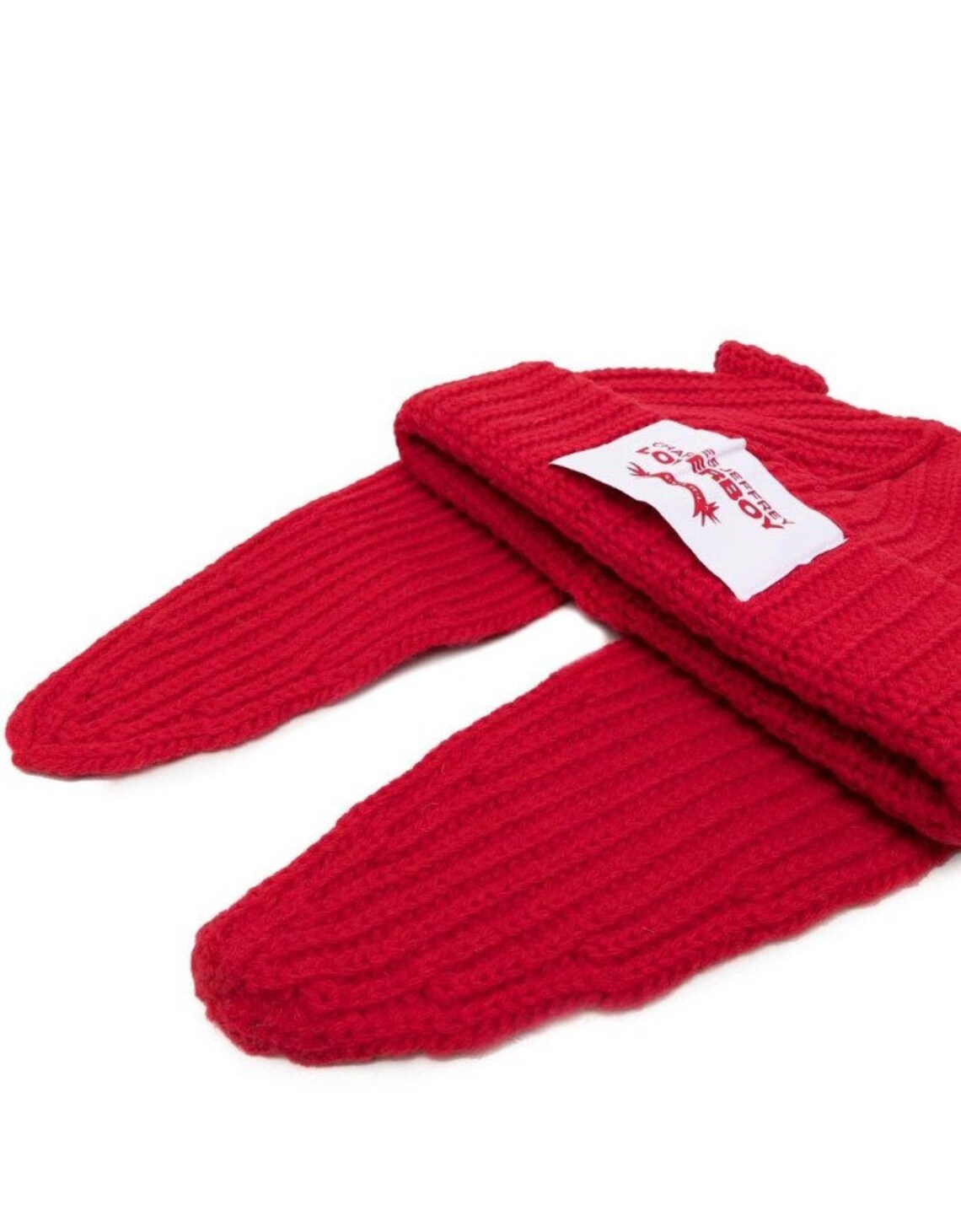New Charles Jeffrey Loverboy Lover Boy Red Chunky Rabbit Ears Beanie ...