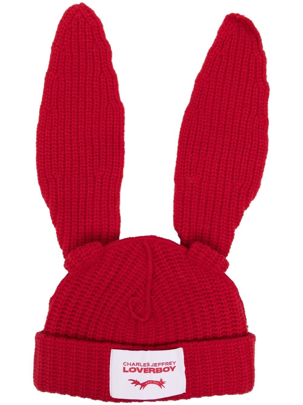 New Charles Jeffrey Loverboy Lover Boy Red Chunky Rabbit Ears Beanie Hat - Etsy