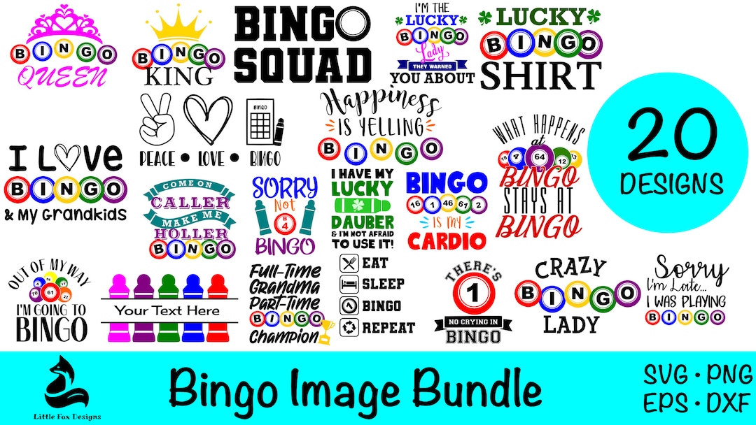 Bingo Svg Bundle Bingo Png Bundle Bingo Svg Bundle for Cricut Shirt ...