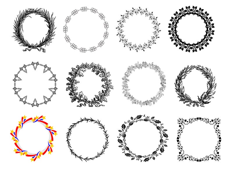 36 Wreaths Svg Bundle Circle Bundle Floral Wreath Svg - Etsy
