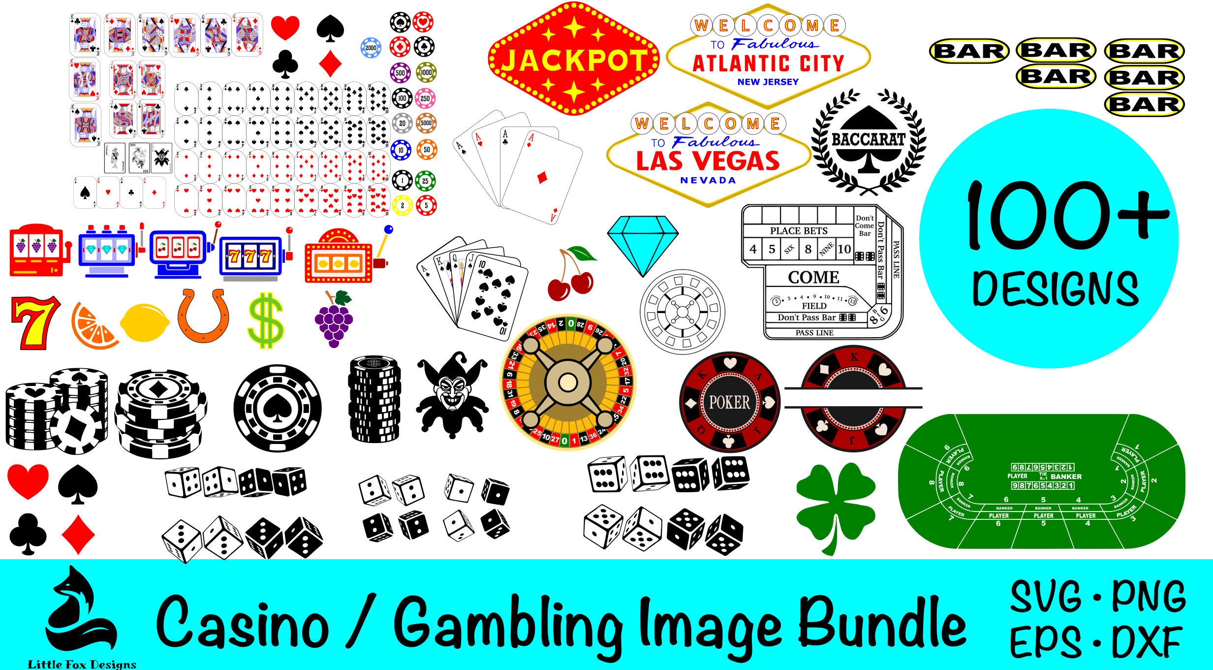 Las Vegas Casino SVG Bundle | Gambling Clipart (digital Download) - Etsy