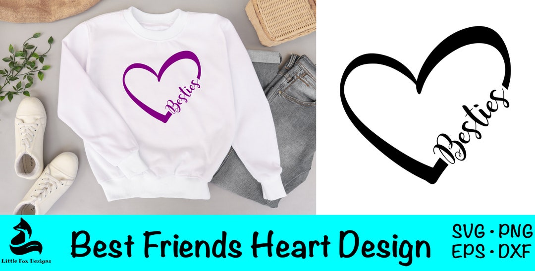 Best Friends Heart SVG Cut File / for Cricut Silhouette Canva ...