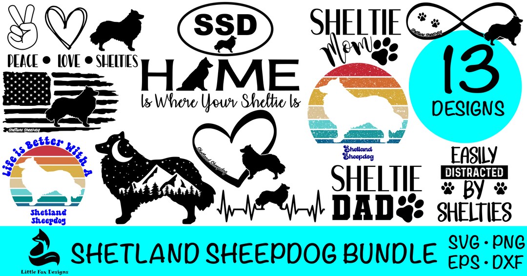 Shetland Sheepdog SVG Bundle, Sheltie Clipart (13 Designs) - Etsy