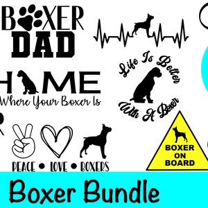 Boxer Dog Cut File Images SVG Bundle / Boxer Clipart/ Cut File/ Cricut ...