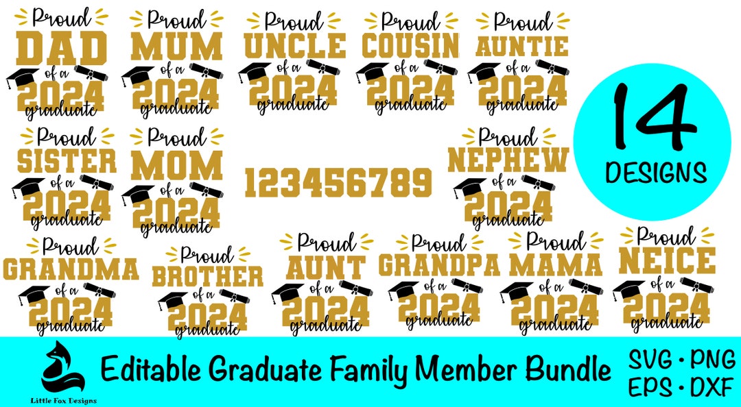 2024 2025 Editable Proud Family of Graduate SVG Bundle | Grad Mom ...