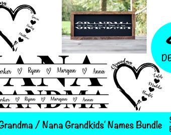Grandma SVG, Grandmother Svg, Grandma Split Name Frame Svg, Granny Svg, Grandma Cut File, Mother ...