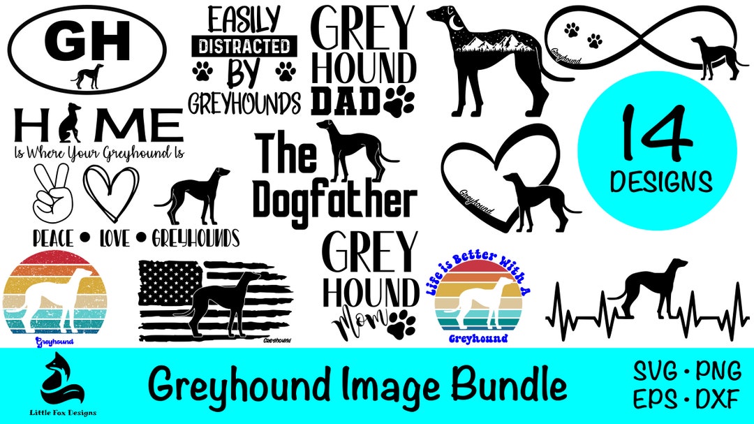Greyhound SVG Bundle / Greyhound Dog Clipart/ Cut File/ Cricut/ Vector ...