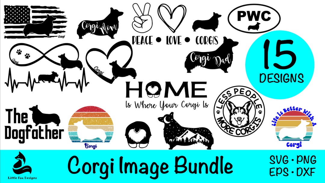 Corgi SVG Cut File Bundle, Dog Clipart (digital Download) - Etsy