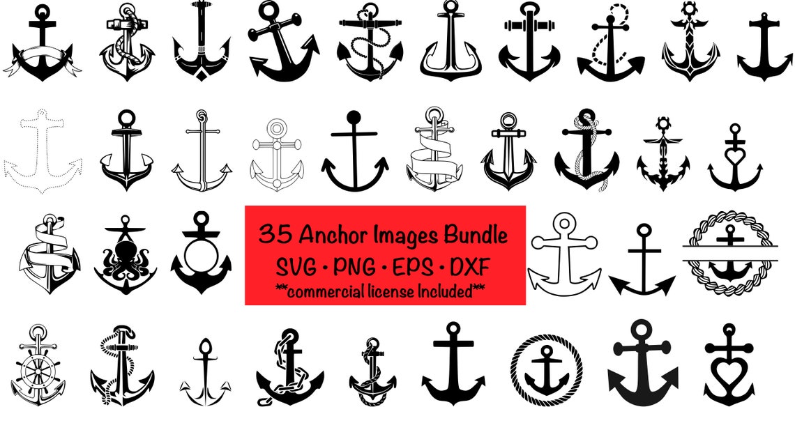 35 Anchor SVG Bundle / Anchors Clipart/ Cut File/ Cricut/ - Etsy