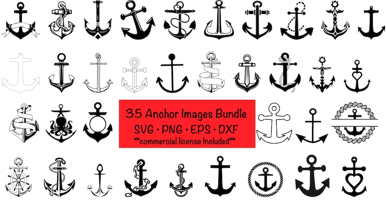 35 Anchor SVG Bundle / Anchors Clipart / Cut File / Cricut / Vector ...