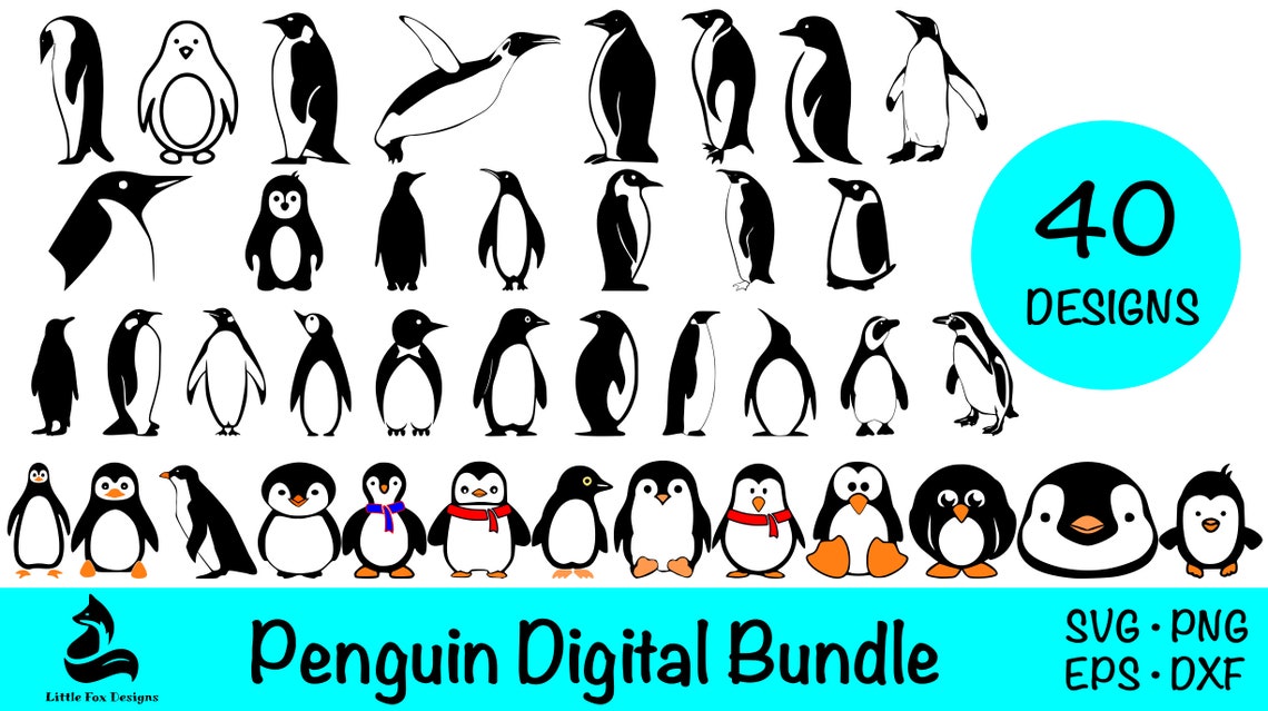 Penguin SVG Clipart Bundle, Penguin Cut Files (digital Download - Etsy