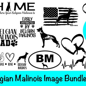 14 Belgian Malinois SVG Bundle / Malinois Dog Clipart/ Cut File/ Cricut ...