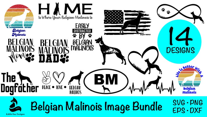 14 Belgian Malinois SVG Bundle / Malinois Dog Clipart/ Cut File/ Cricut ...