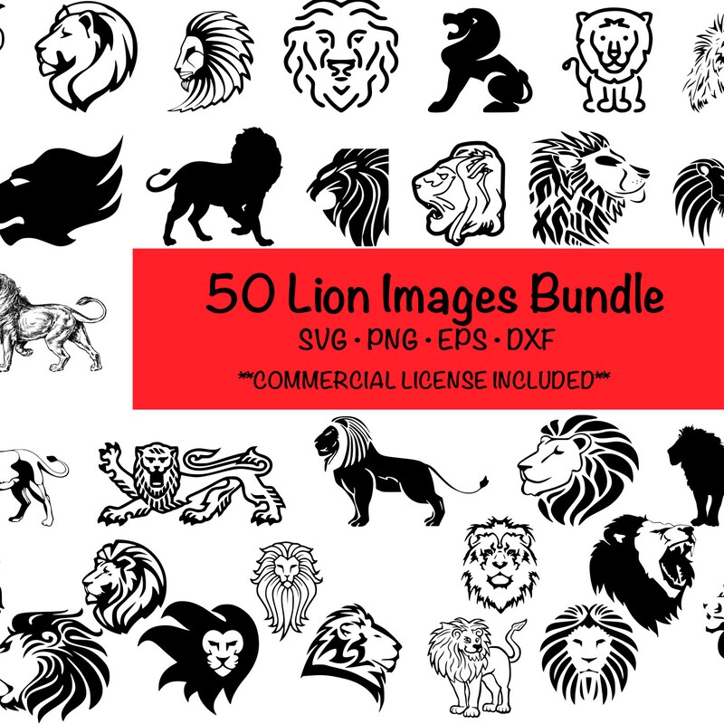 Lion Svg - Etsy