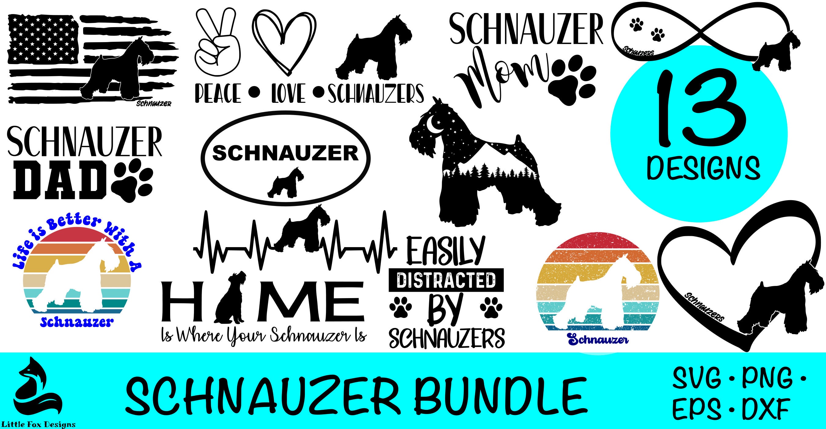 Schnauzer SVG Bundle: 13 Dog Designs (cut File) - Etsy