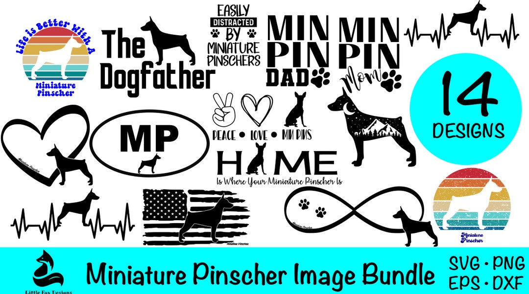 Miniature Pinscher Dog SVG Bundle / Mini Pin Clipart/ Cut File/ Cricut ...
