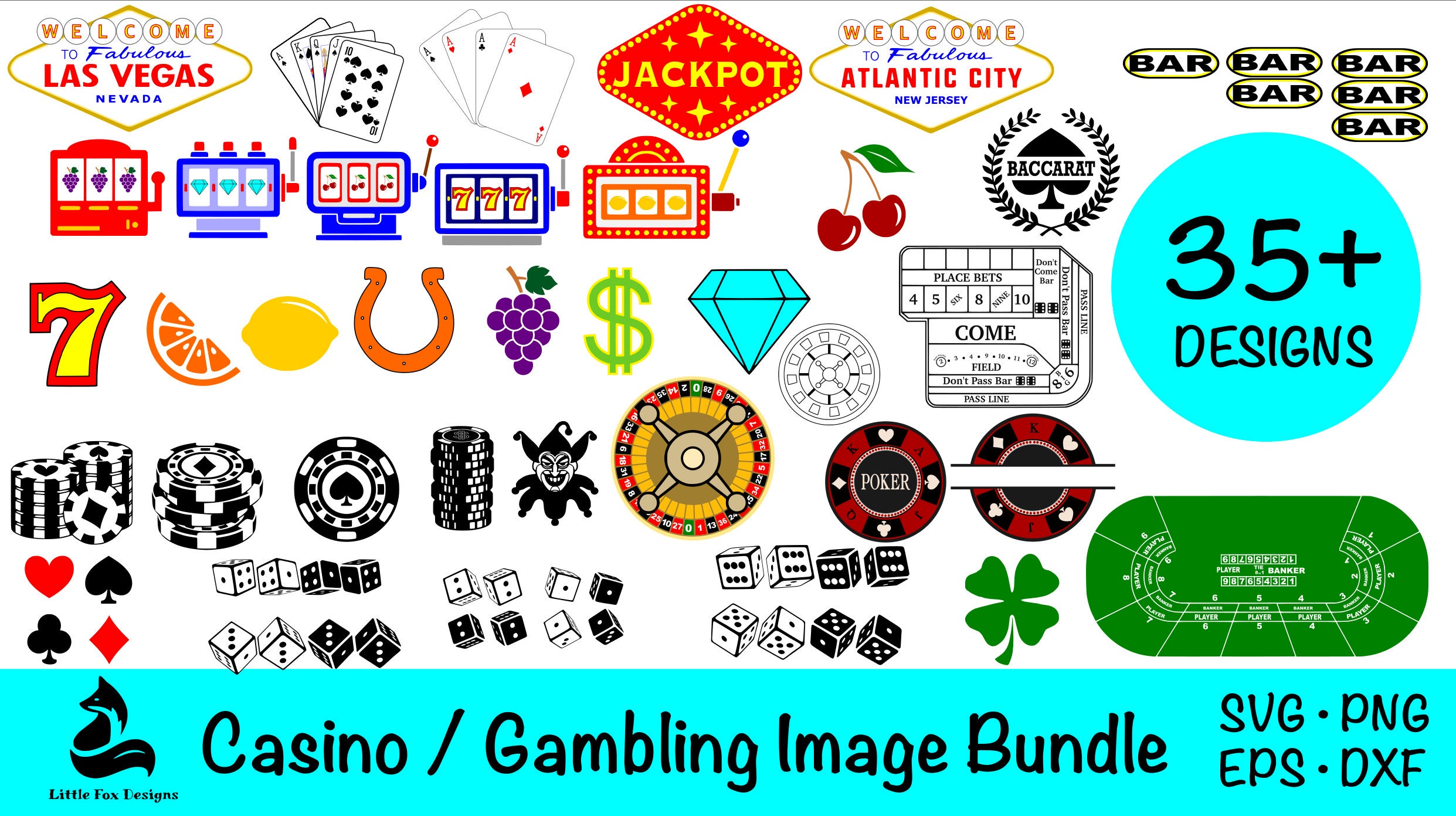 Las Vegas SVG Bundle | Atlantic City Bundle | Casino SVG | Welcome to ...