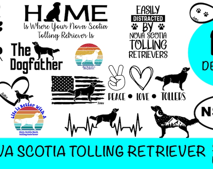Toller Dog Svg Clipart Portrait Head Nova Scotia Duck Tolling Retriever ...