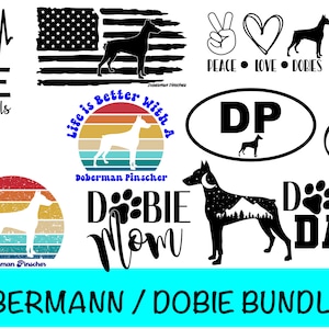 13 Dobermann SVG Bundle / Dobie Clipart/ Cut File/ Cricut/ Vector/ Dxf ...