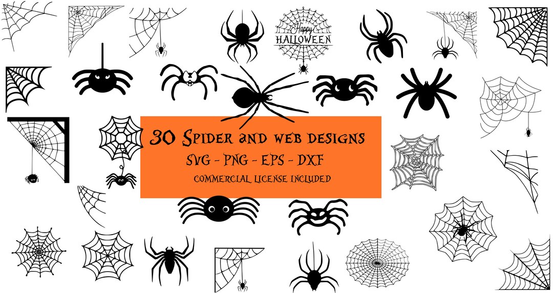 Spider and Web Designs Bundle for Cricut Canvas Silhouette | Svg Eps ...
