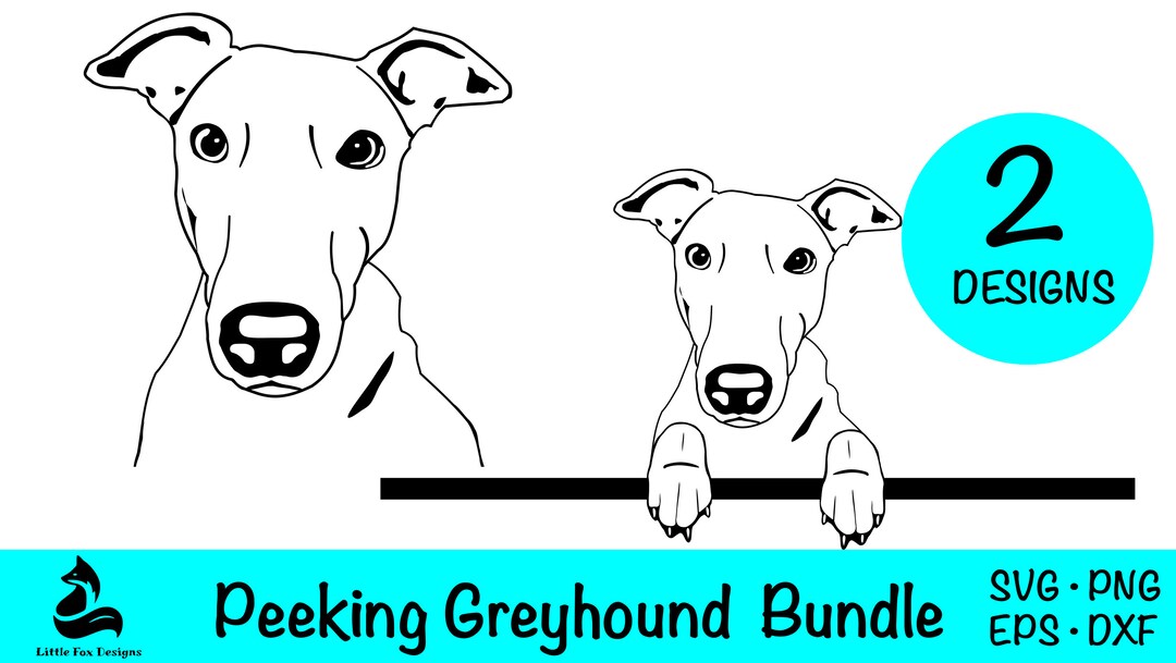 2 Peeking Greyhound Dog SVG Frame Bundle / Peeking Race Dog Clipart ...