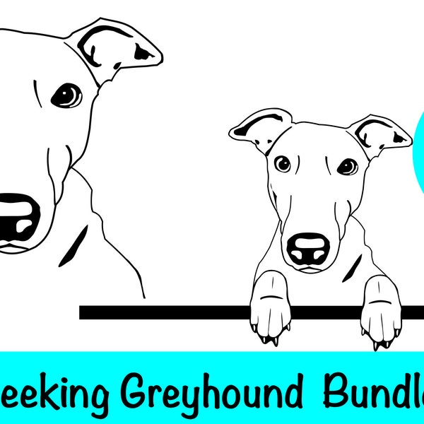 Greyhound Peeking Clipart - Etsy