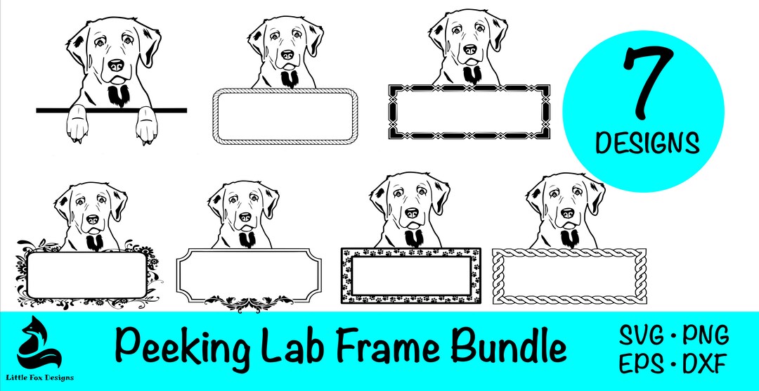 7 Peeking Labrador Retriever Dog SVG Bundle / Lab Clipart/ Cut File ...