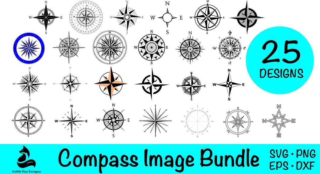Compass Image Bundle Rosette / Nautical Compass Svg/ Direction Svg ...
