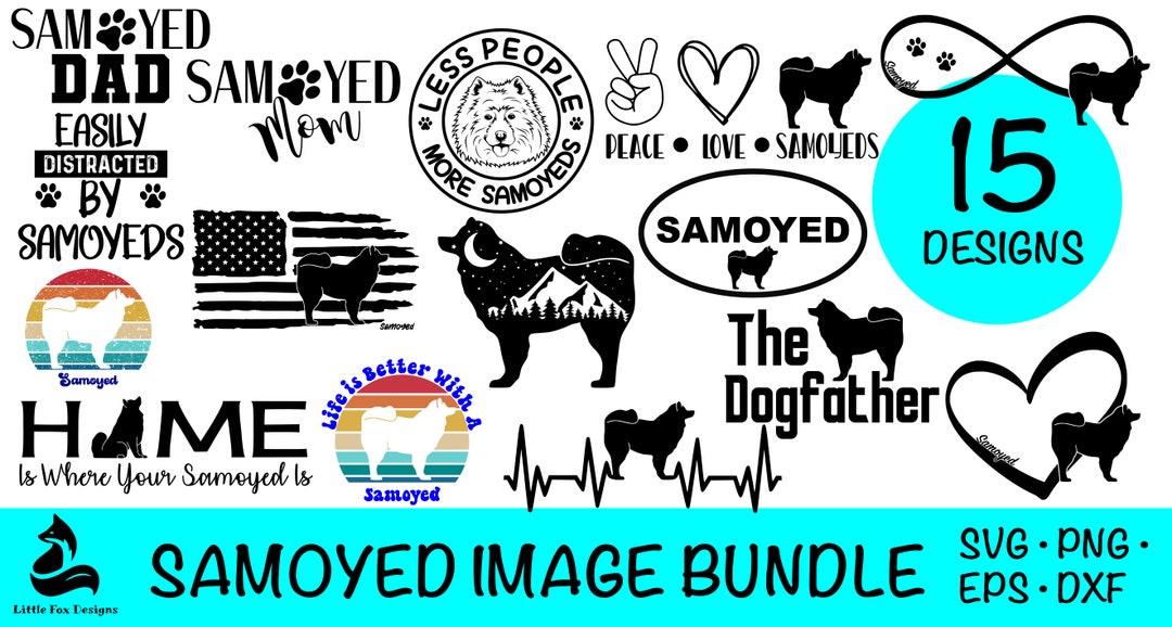 15 Samoyed Images SVG Bundle / Samoyed Dog Clipart/ Cut File/ Cricut ...