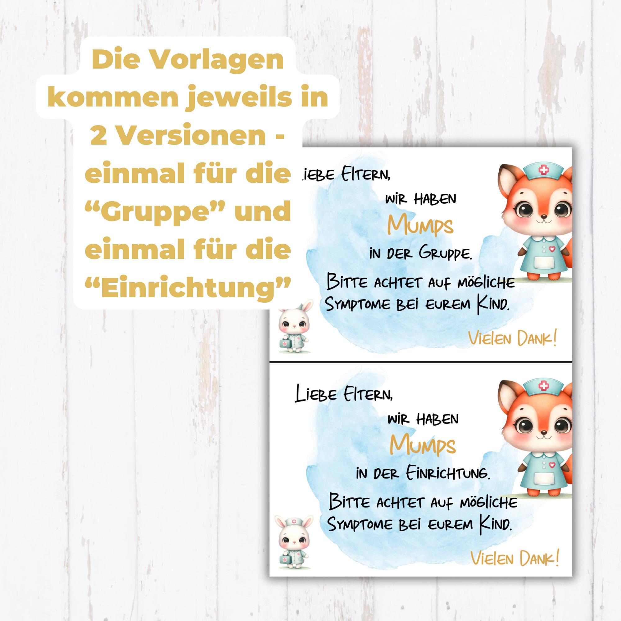 PDF - 13 Aushängeschilder Krankheiten Kita & Kindergarten | Informationen für kranke Kinder ...
