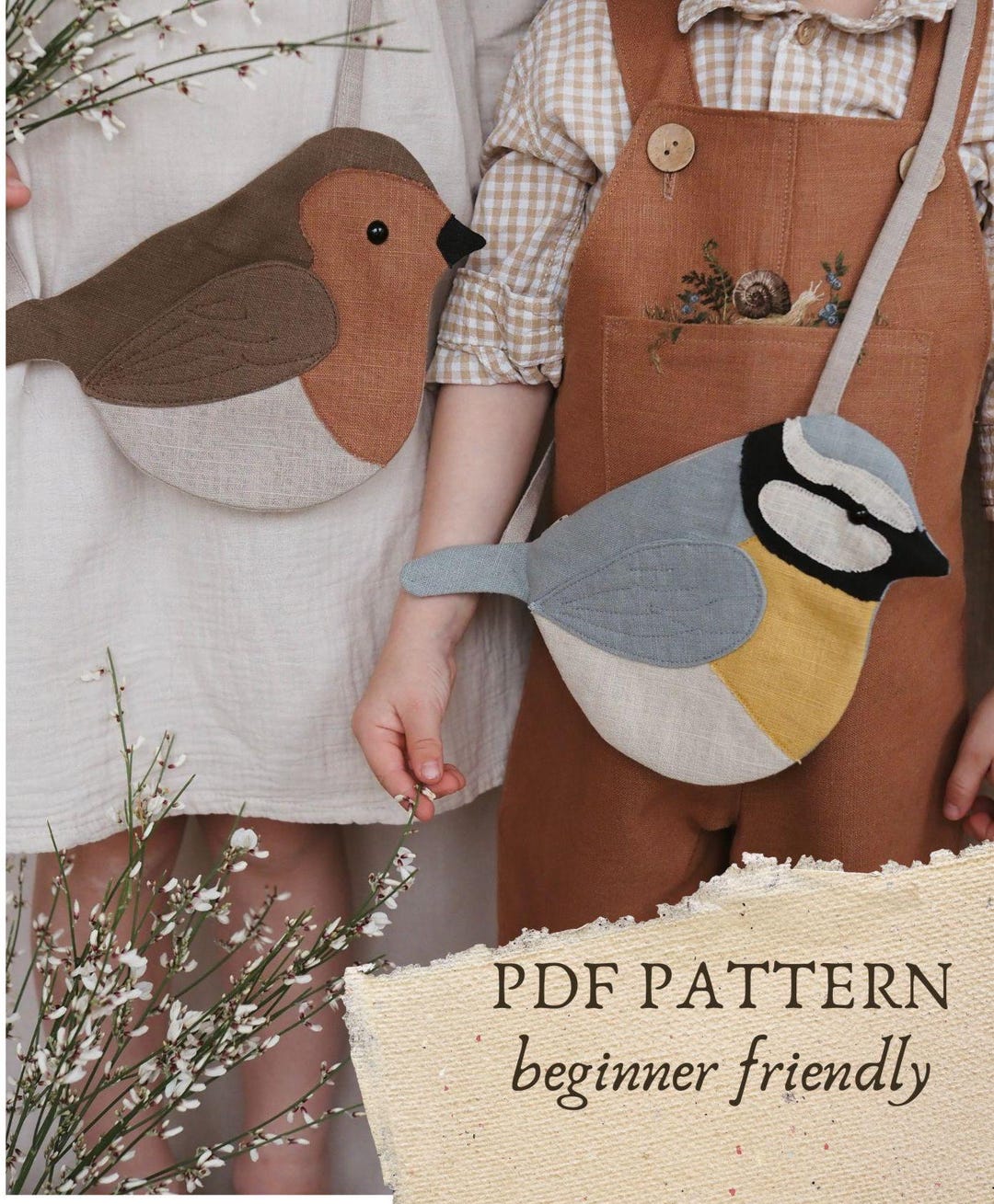 Garden Birds Mini Crossbody Bag Sewing Pattern PDF | Bird Bag Pattern ...