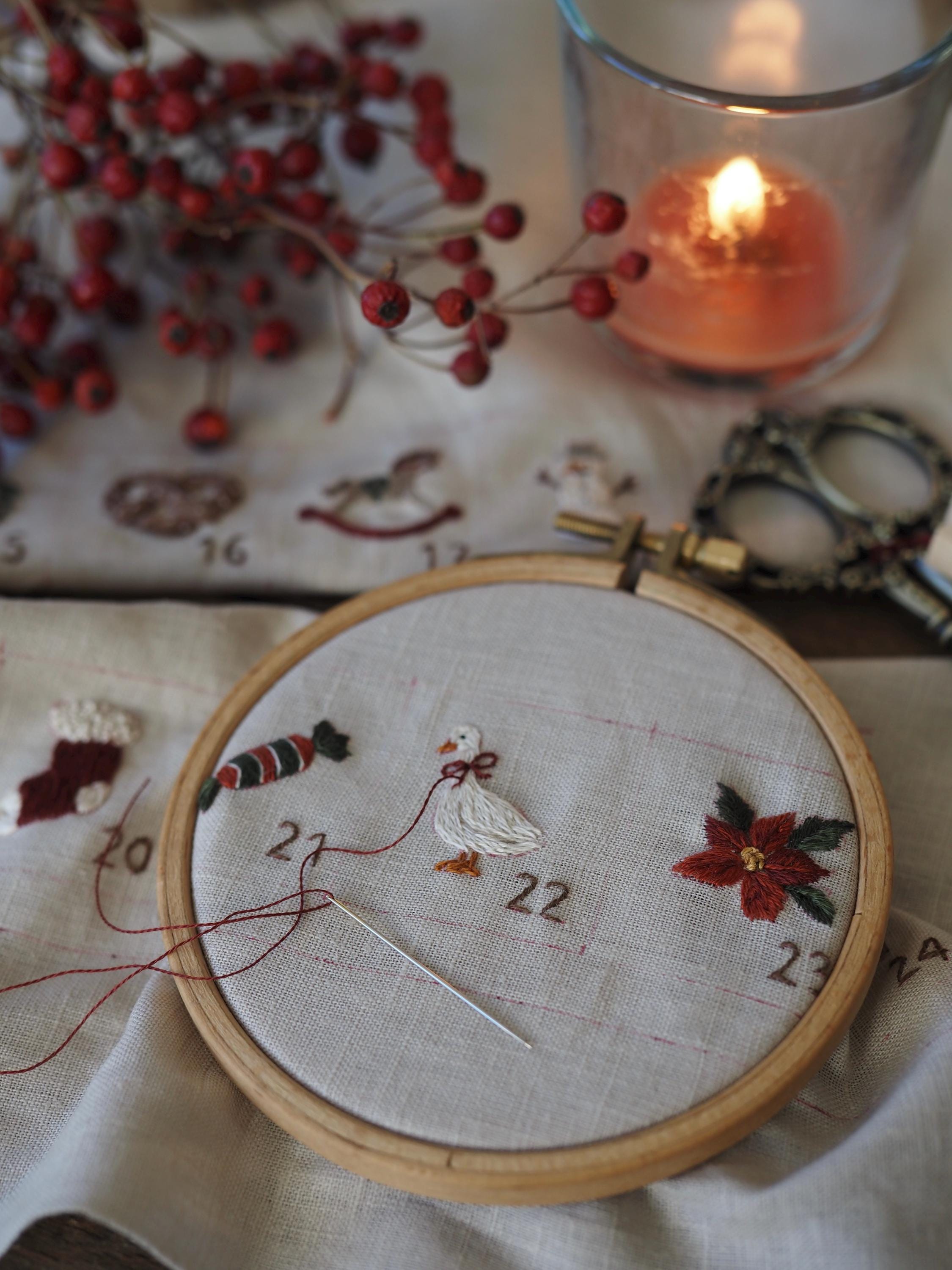 Handmade Advent Calendar Embroidery Pattern – 24 Mini Christmas Designs ...