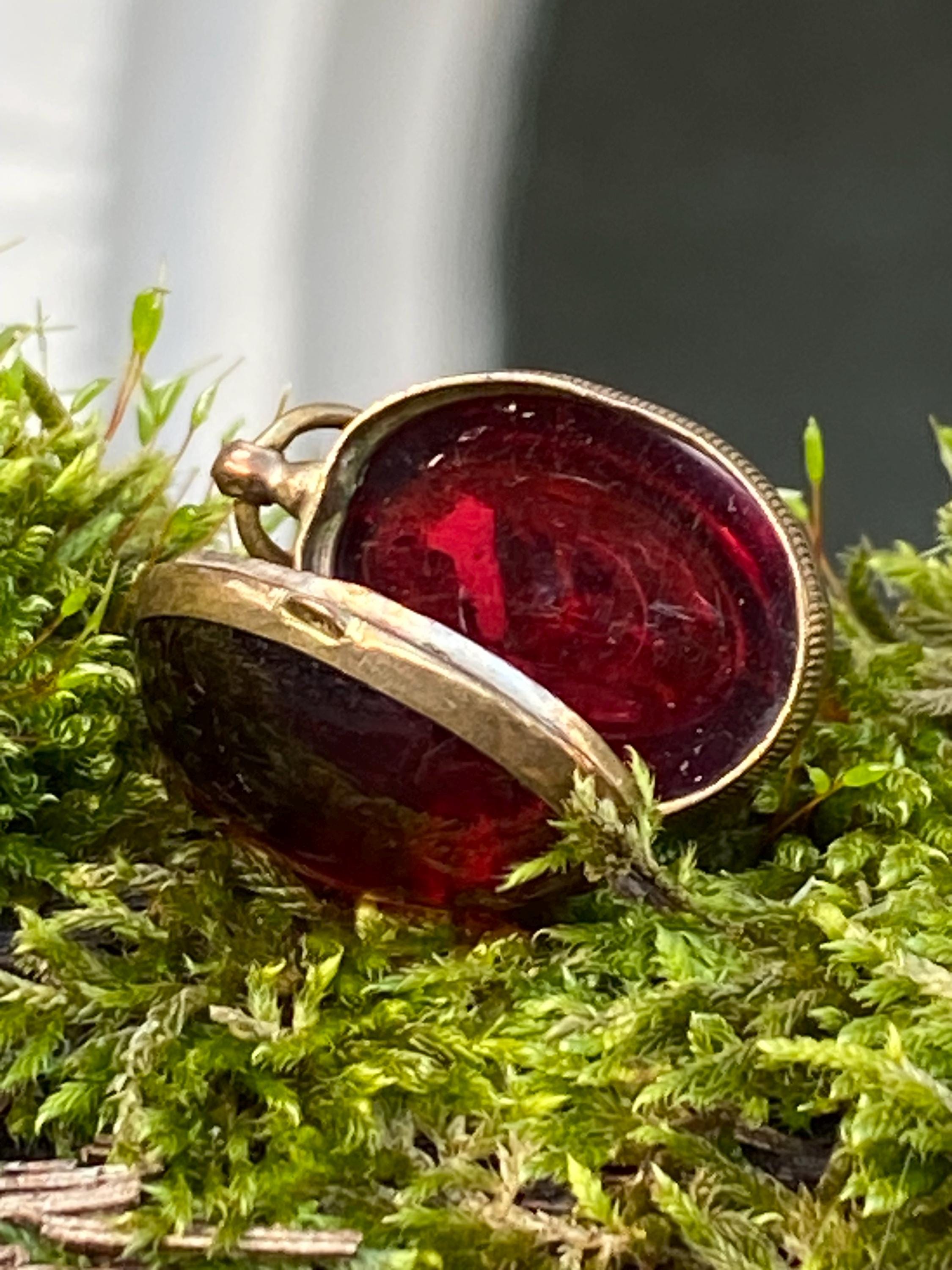 Antique Victorian Garnet Carbuncle Oval Egg Locket Pendant - Etsy Australia