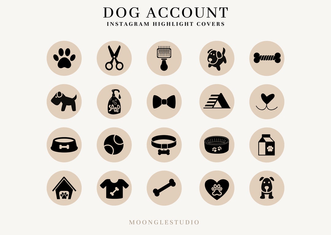 20 Dog Instagram Highlight Covers Beige Instagram Story Covers Dog ...