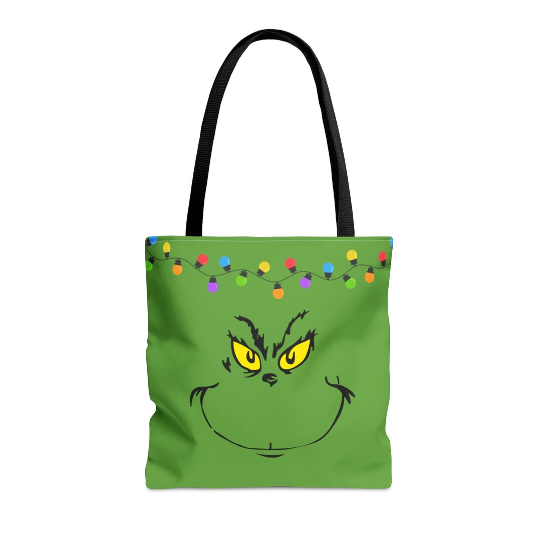 Grinch Tote Bag, Grinch Christmas Tote Bag - Etsy