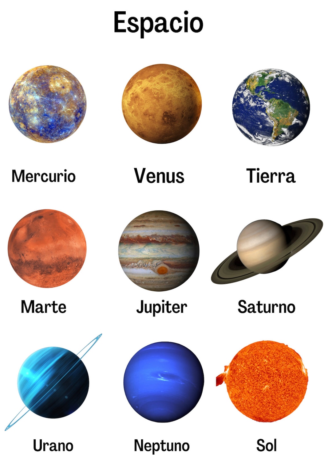 Sistema Solar Etsy