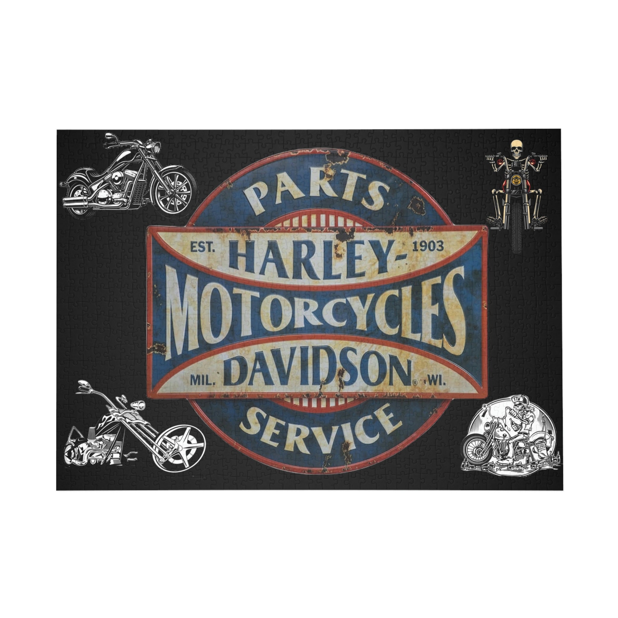 Harley Davidson Logo Puzzle (96, 252, 500, 1000-piece) - Etsy