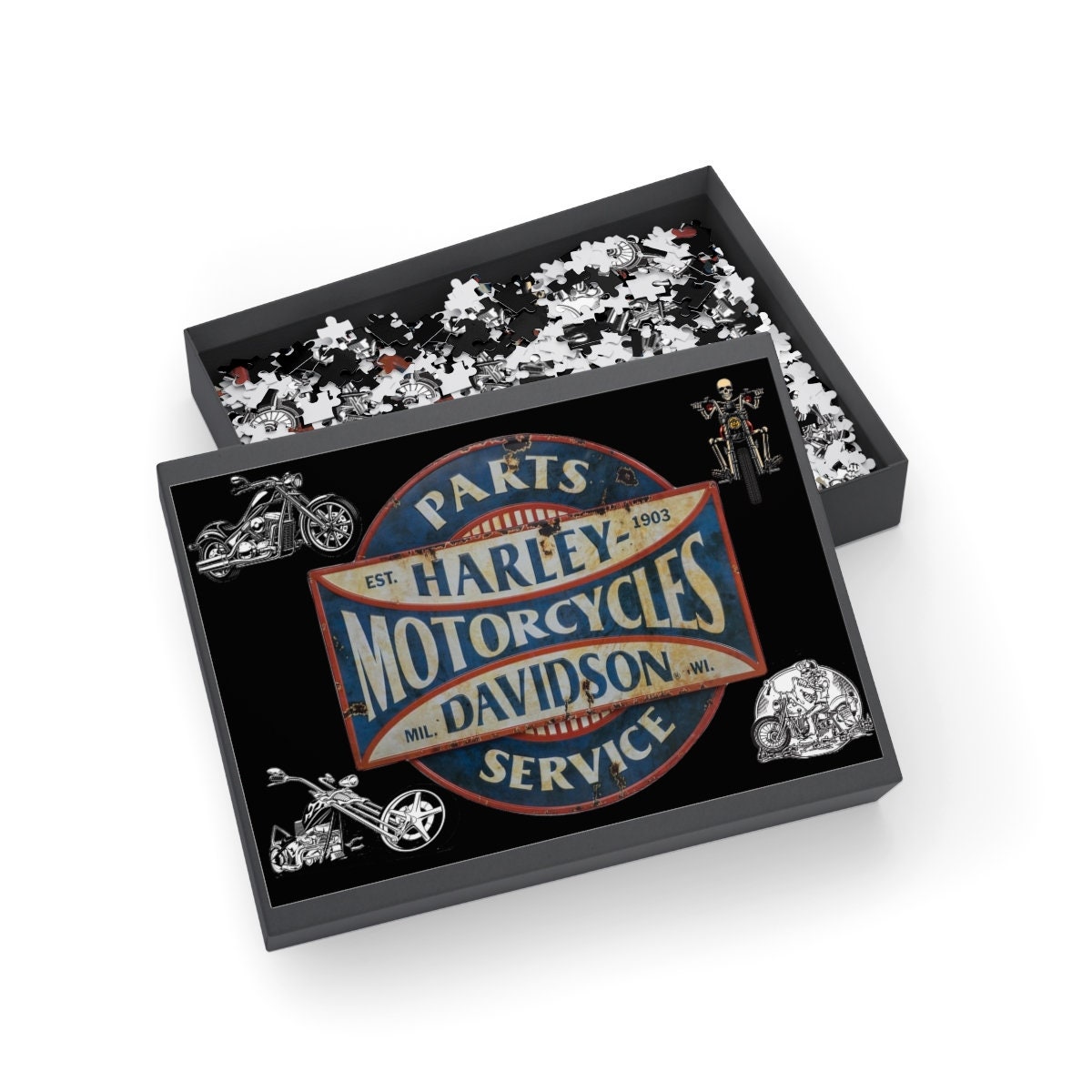 Harley Davidson Logo Puzzle 96 252 500 1000-piece - Etsy