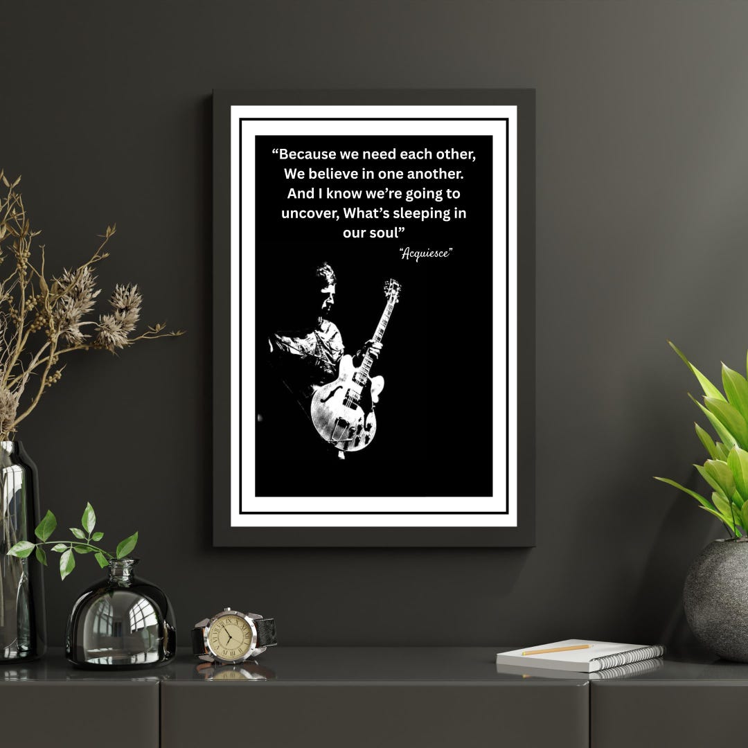 Oasis Lyric Art Print - Acquiesce - Music Poster (digital Print) - Etsy