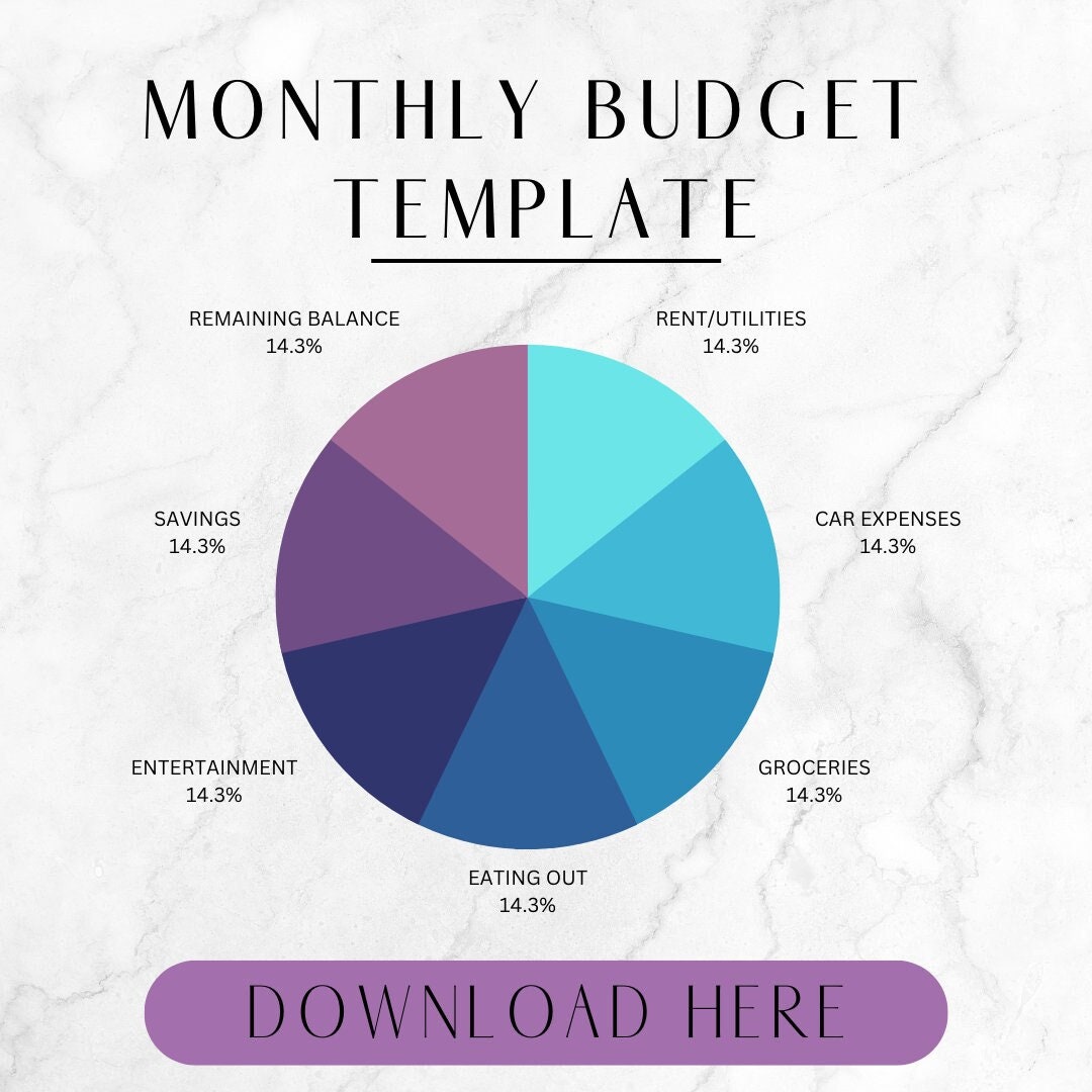 Monthly Budget Template - Etsy