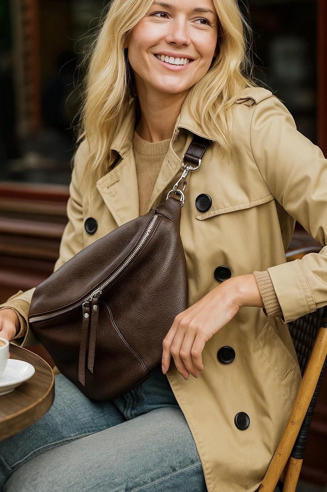 Extra-large XXL Fanny Pack Made of Italian Nappa Leather – Crossbody ...